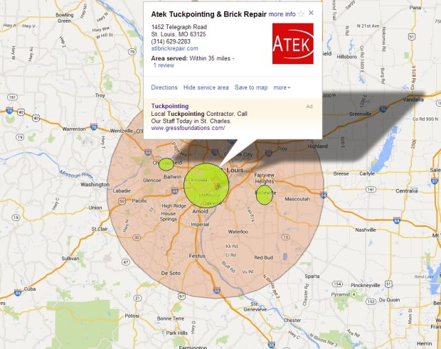 Company Service Areas in St. Louis | Atek Masonry